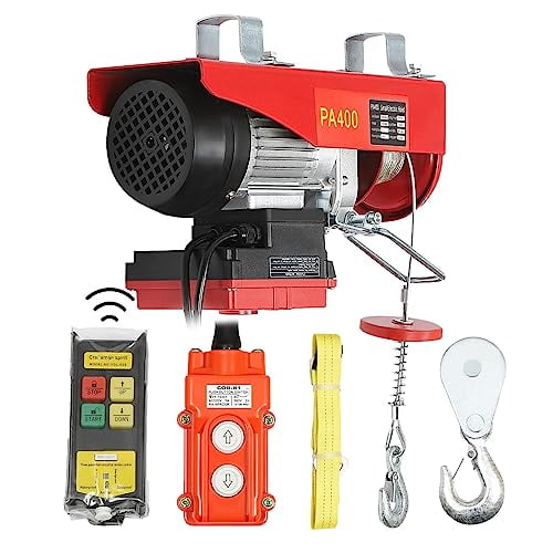 880 Lbs Automatic Electric Cable Hoist, Wireless Remote Control, 110V ...