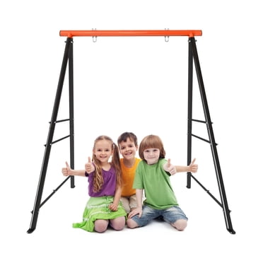 Gymax Metal Porch Swing Stand Heavy Duty Hanging Swing Frame w/ 4 ...