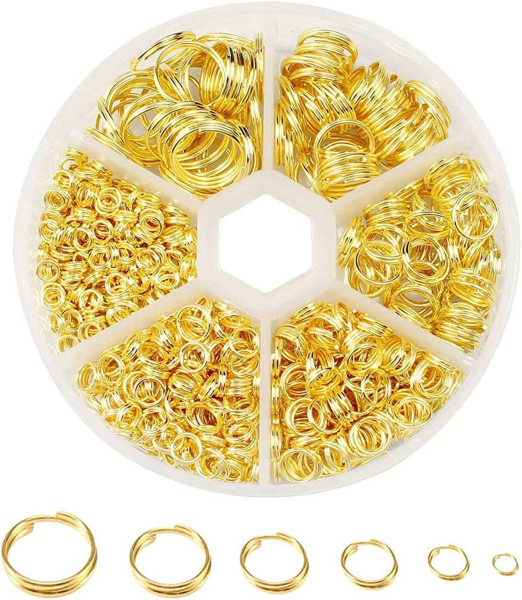 880 Pcs Stainless Steel Round Jump Rings Open Jump Rings Gold Jump ...