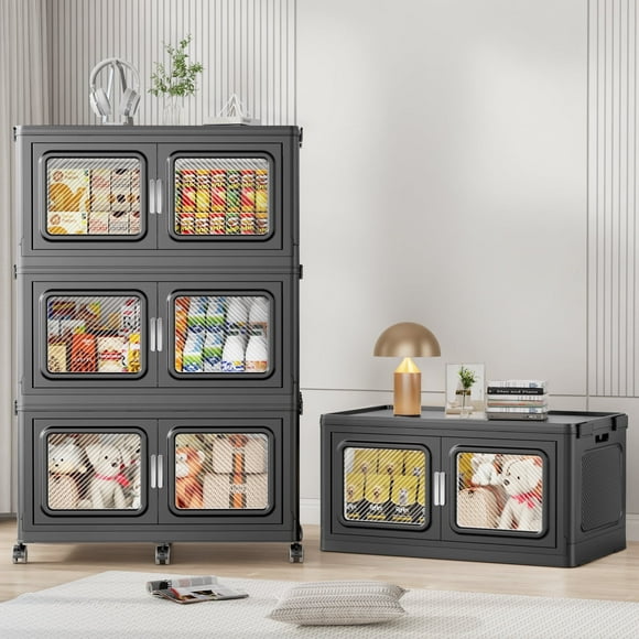 Shop Tall Storage Bins for Organized Home Spaces in Gray and Blue