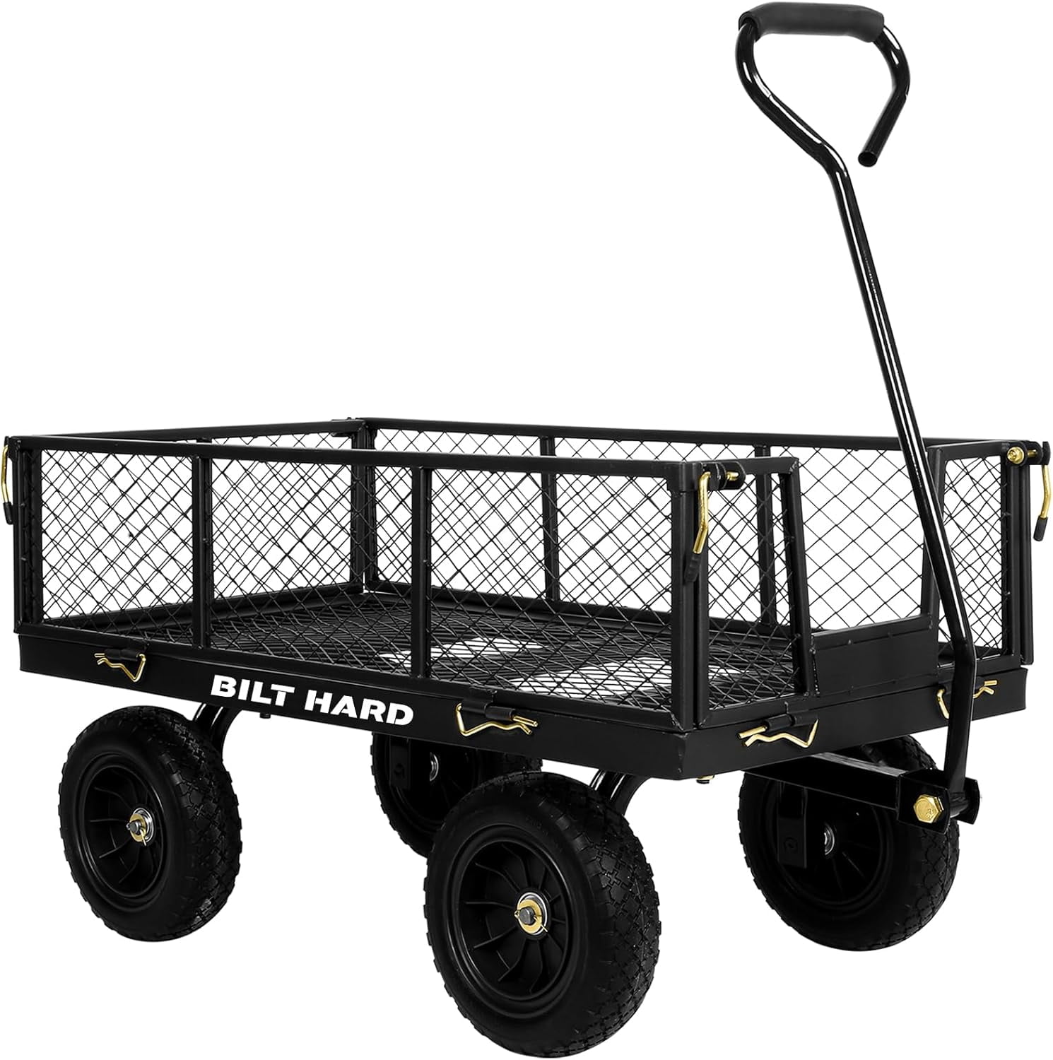 880 lbs 10" Tires Steel Garden Cart with 180° Rotating Handle and ...