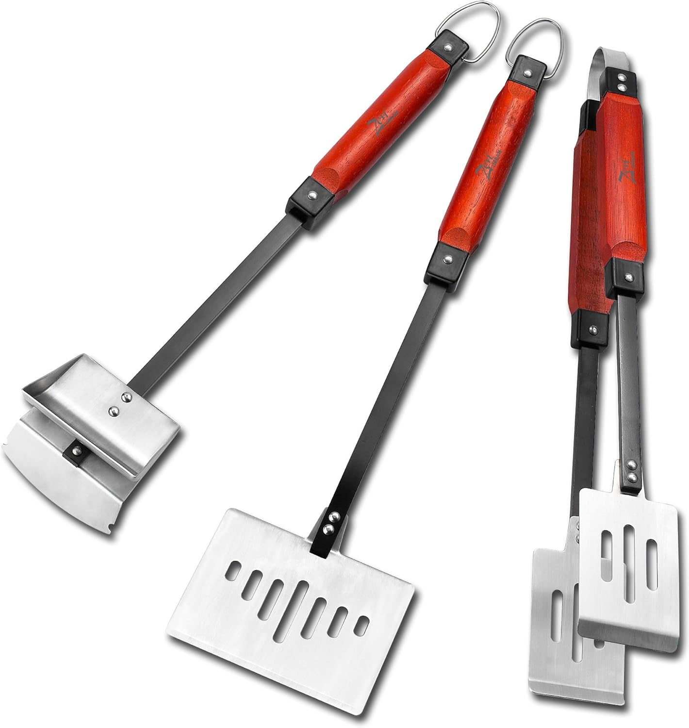 880001 3-Piece Barbeque Multi Tool Grill Set, Black - Walmart.com