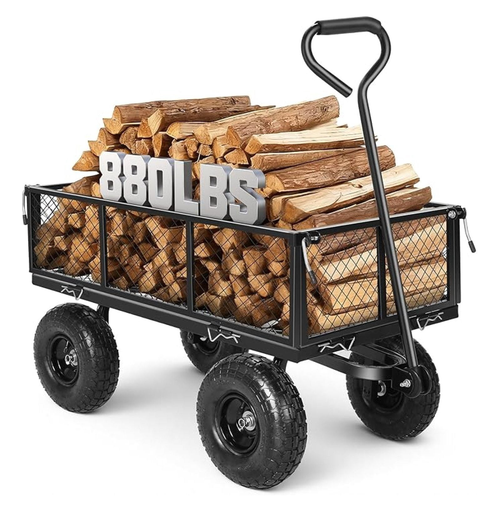 880LB Heavy Duty Garden Cart on Wheels, Professional Utility Wagon with ...