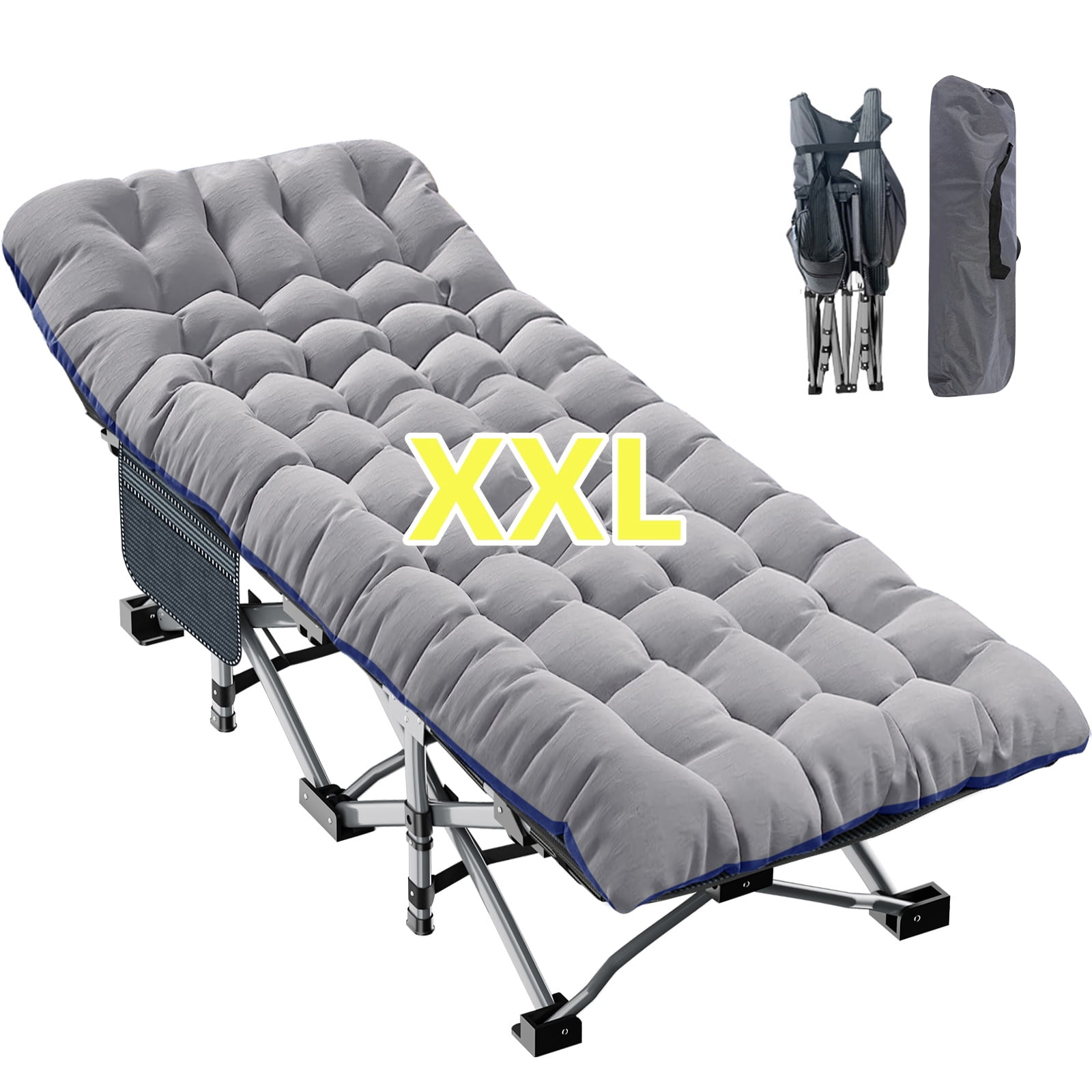 880LBS XL/XXL Capacity Portable Camping Cot for Adults with Mattress ...