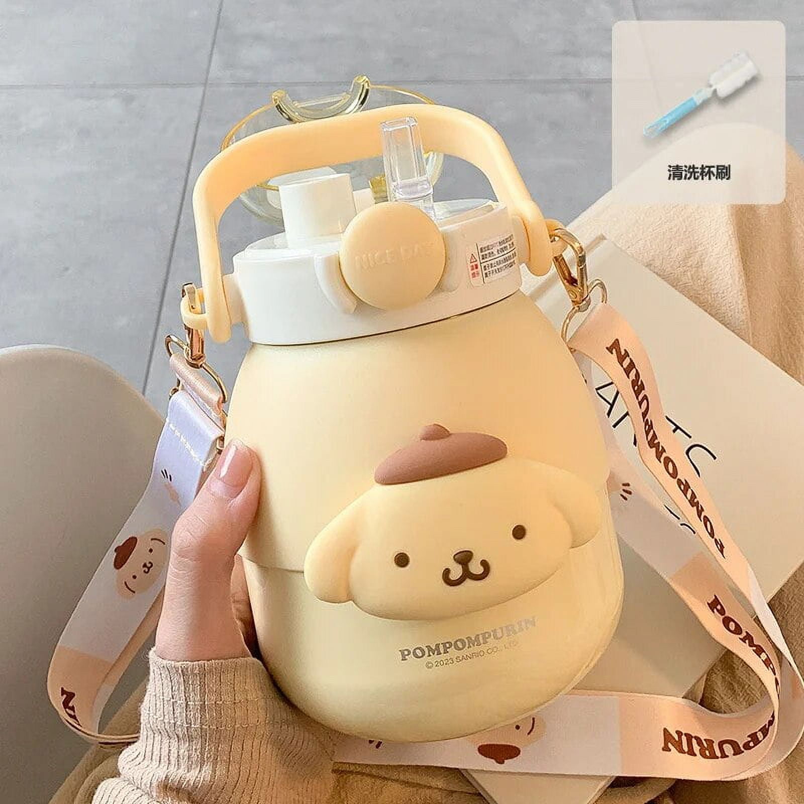 880Ml Sanrio Kuromi My Melody Water Bottle with Straw Kawaii Cartoon Large Capacity 316 ...