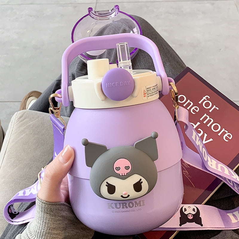 880ml Sanrio Kuromi Cup Insulation Cute Straw Water Cups Large Capacity 316 Stainless Steel Cups ...