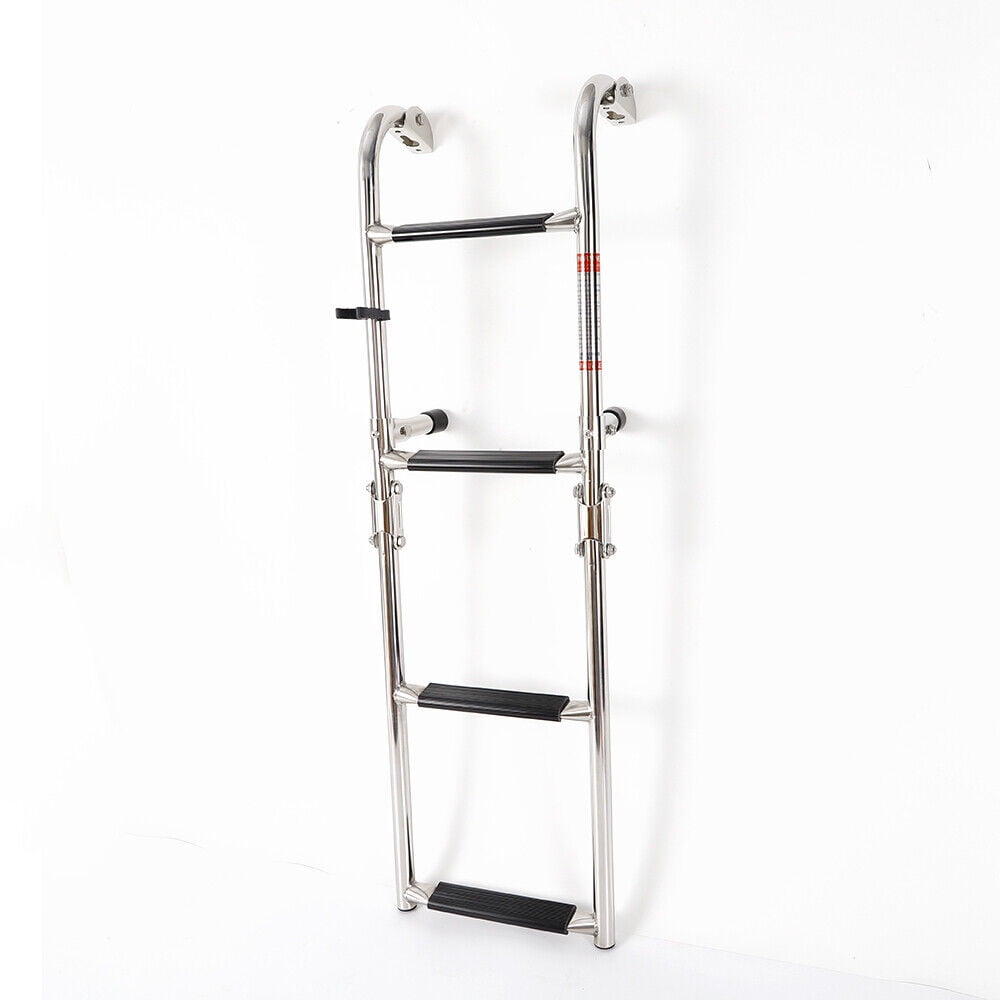 880mm 4-Step Stainless Pontoon Boat Dock Ladder Swim Deck Ladder ...