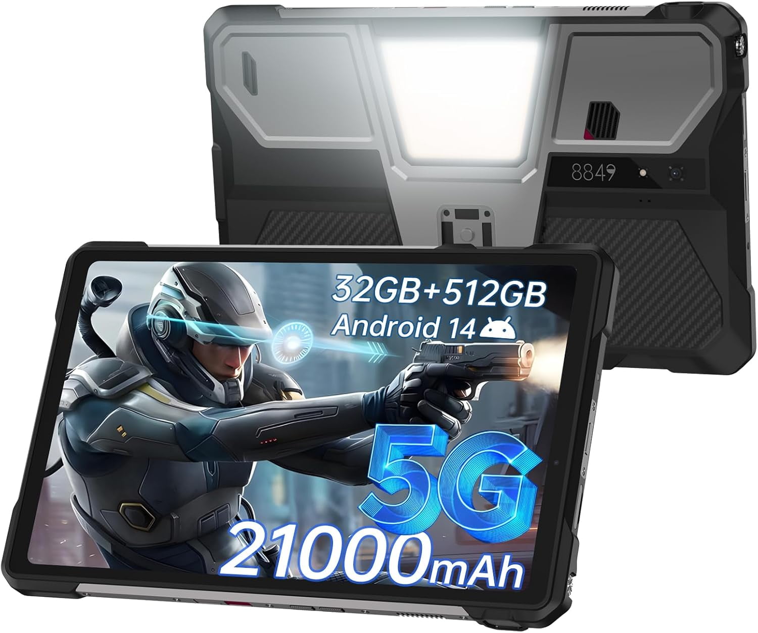 8849 Tank Pad Android 14 Tablet 10.95 inch, 21000mAh 5G Unlocked Tablet with Projector, 32GB ...