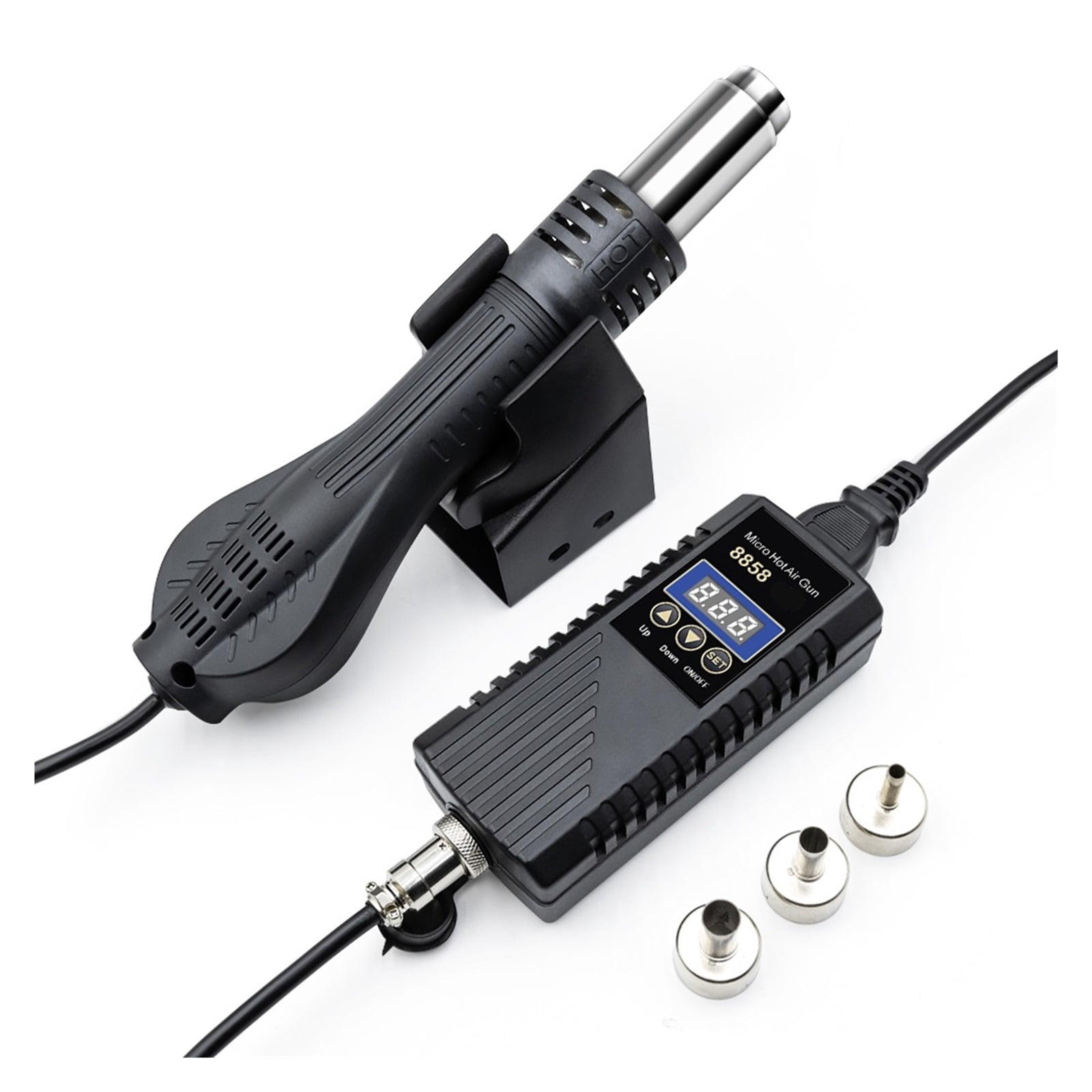 8858 Portable Hot Air Gun, 750W Rework Station with LCD Display ...