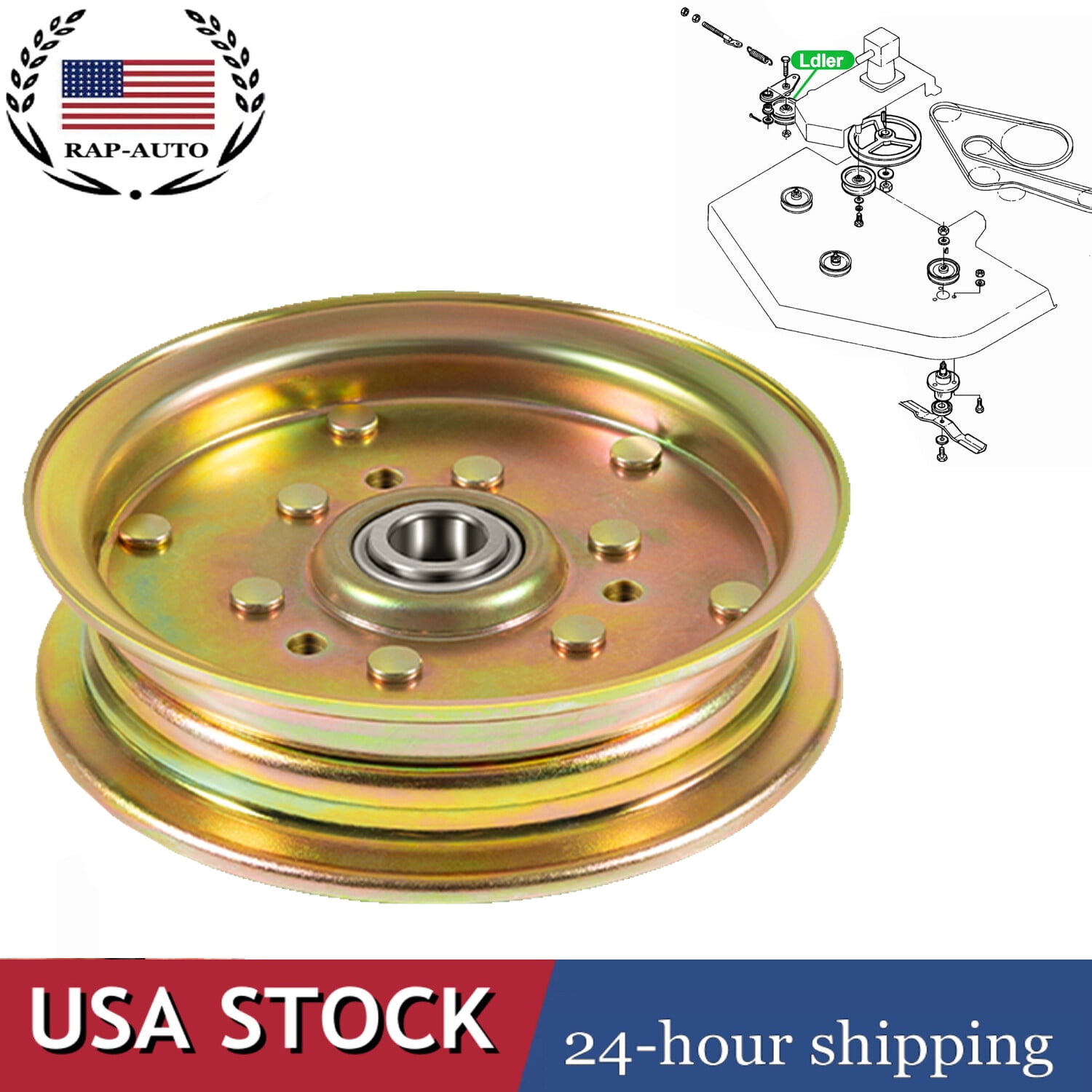 88663 Idler Pulley Replacement for Bush Hog Zero Turn Mowers,OD:5-3/4", ID:5/8" - Walmart.com