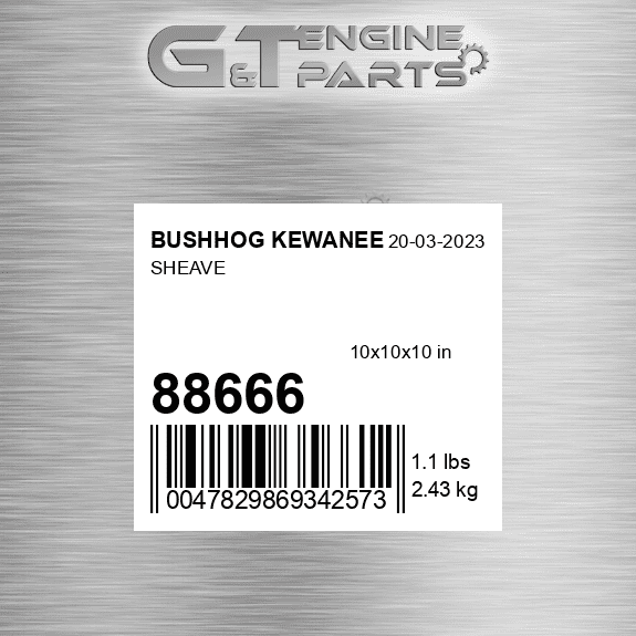88666 SHEAVE fits Bushhog Kewanee (New OEM) - Walmart.com