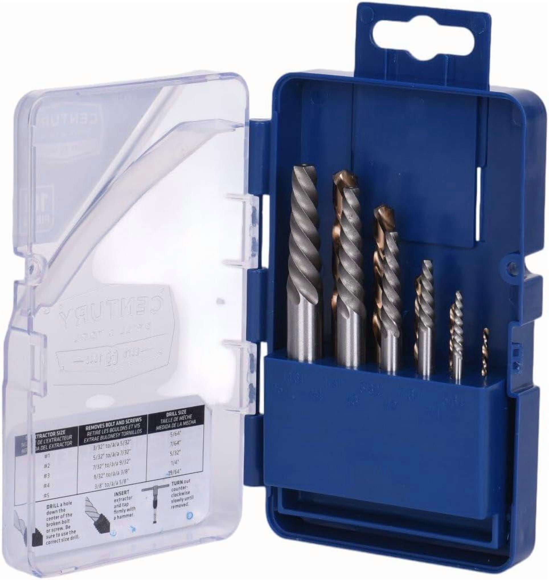 88710 Spiral Flute Screw Extractor and Left-Hand Drill Set, 10 Piece ...