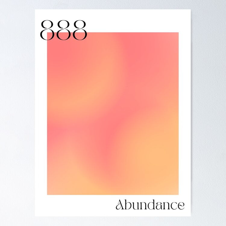 888 Angel Number Aura Abundance UNFRAMED Poster UNFRAMED Poster, 18x24 ...