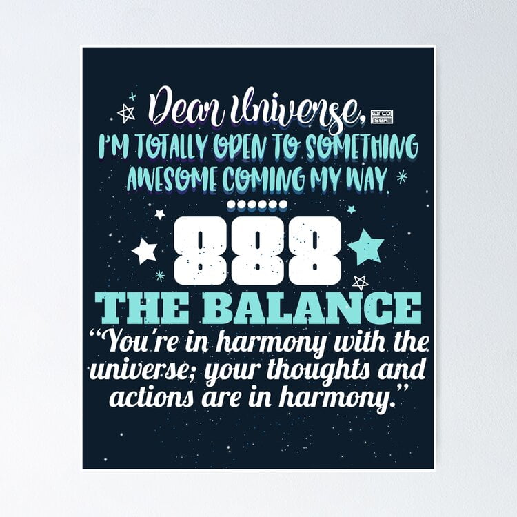 888 BALANCE UNIVERSE REPEATING NUMBER MEANING UNFRAMED Poster, 12x18 - Walmart.com