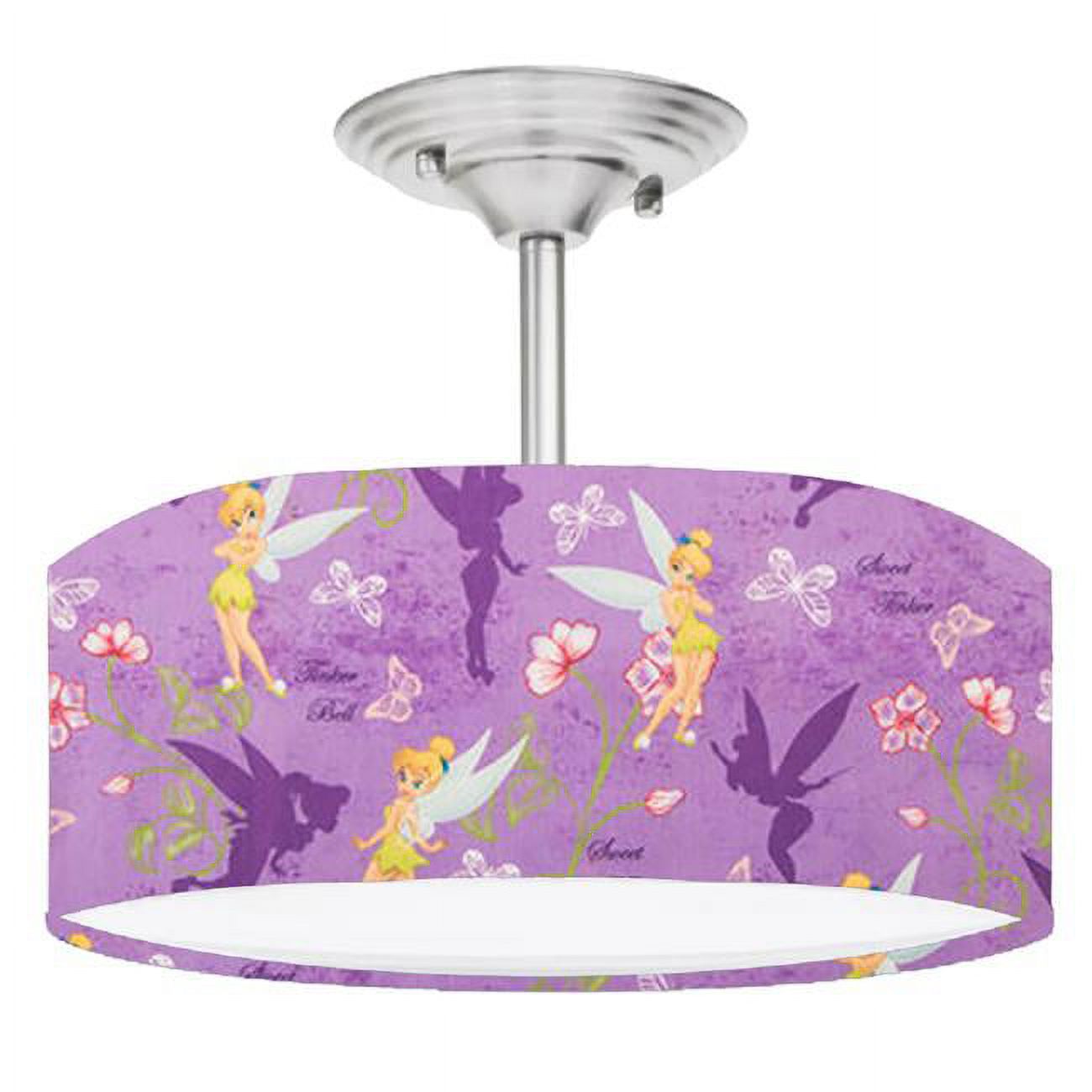 888 Cool Fans DR-0001004 Tinkerbell 2-Light Brushed Nickel Drum Style LED Lamp Fixture - Walmart.com