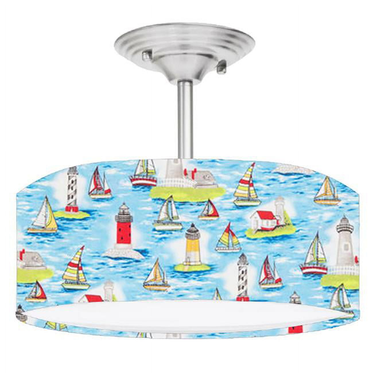 888 Cool Fans DR-0001017 Sailboat Lighthouse Nautical 2-Light Brushed ...