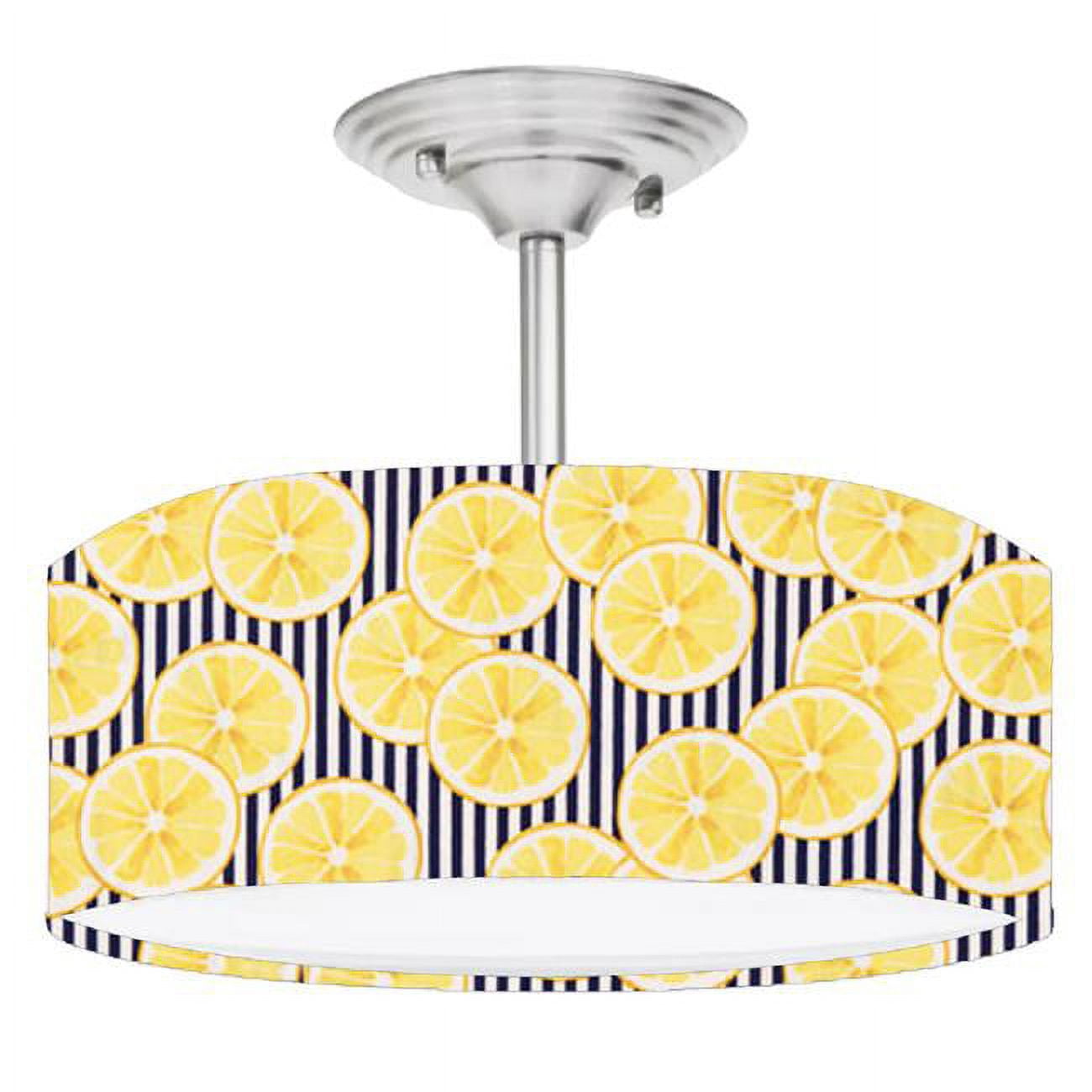 888 Cool Fans DR-0001019 Lemon Black & White Stripe 2-Light Brushed ...