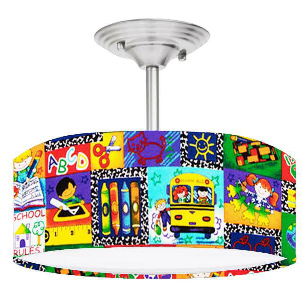 888 Cool Fans DR-0001020 Kinder Kids School Time 2-Light Brushed Nickel ...