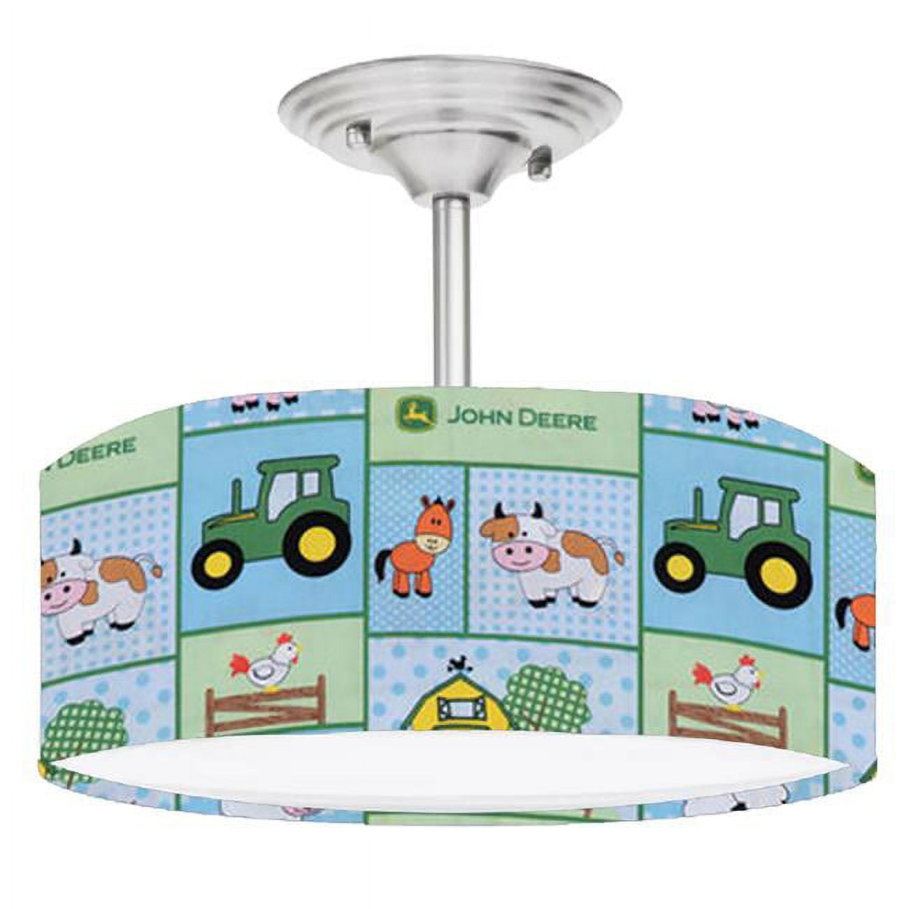 888 Cool Fans DR-0001027 John Deere Baby Farm 2-Light Brushed Nickel ...