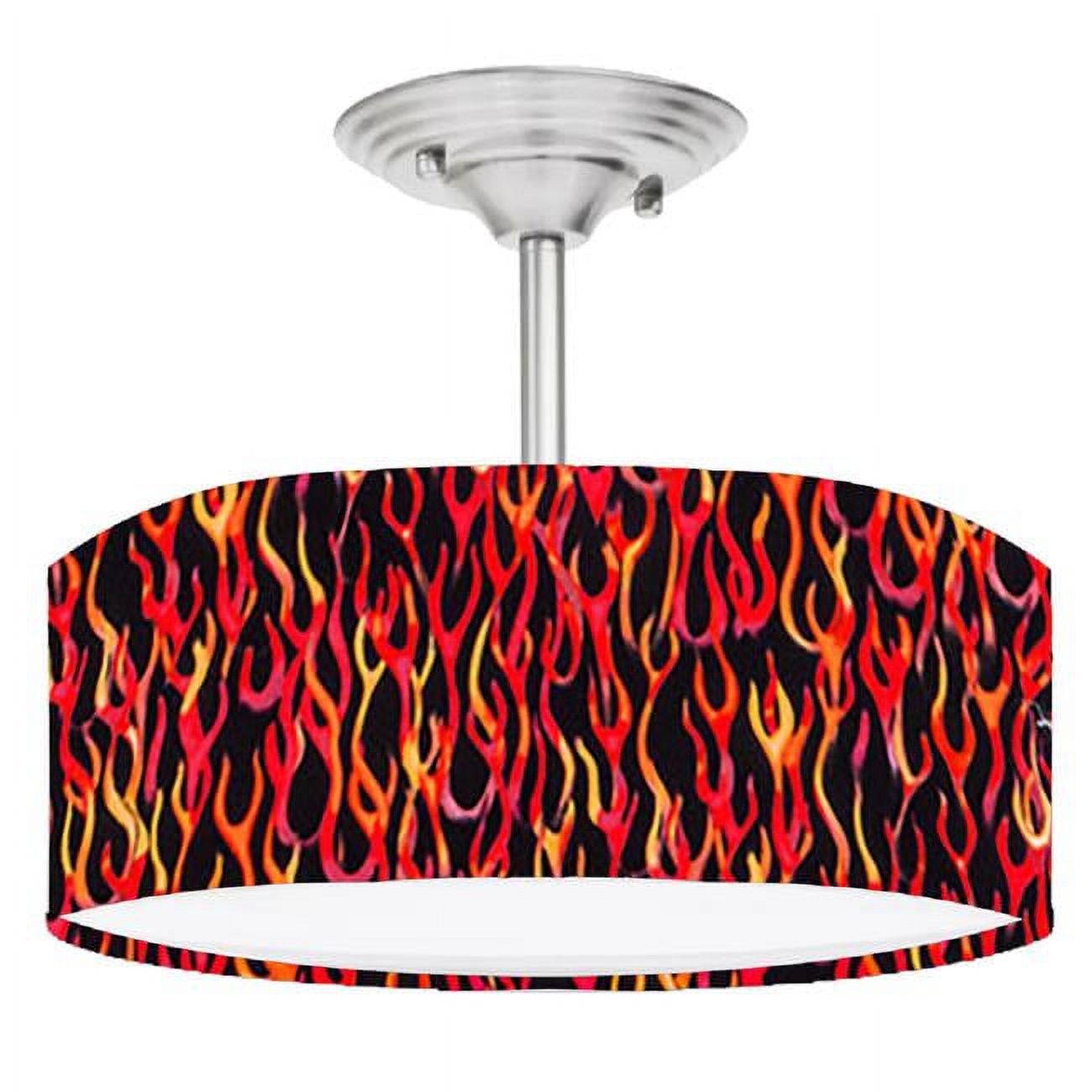 888 Cool Fans DR-0001043 Hot Rod Biker Flames 2-Light Brushed Nickel ...