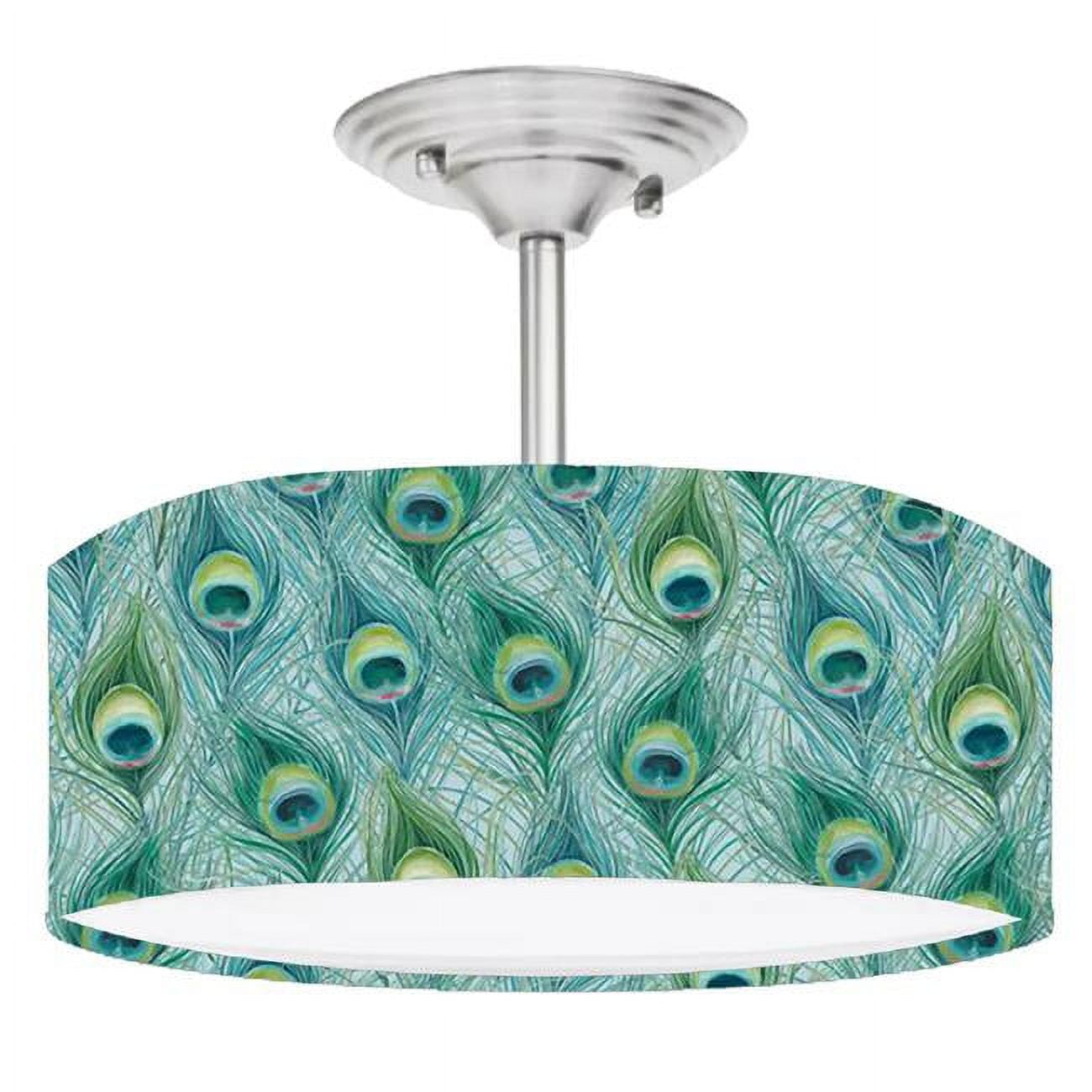 888 Cool Fans DR-0001053 Beautiful Peacock Feathers 2-Light Brushed ...