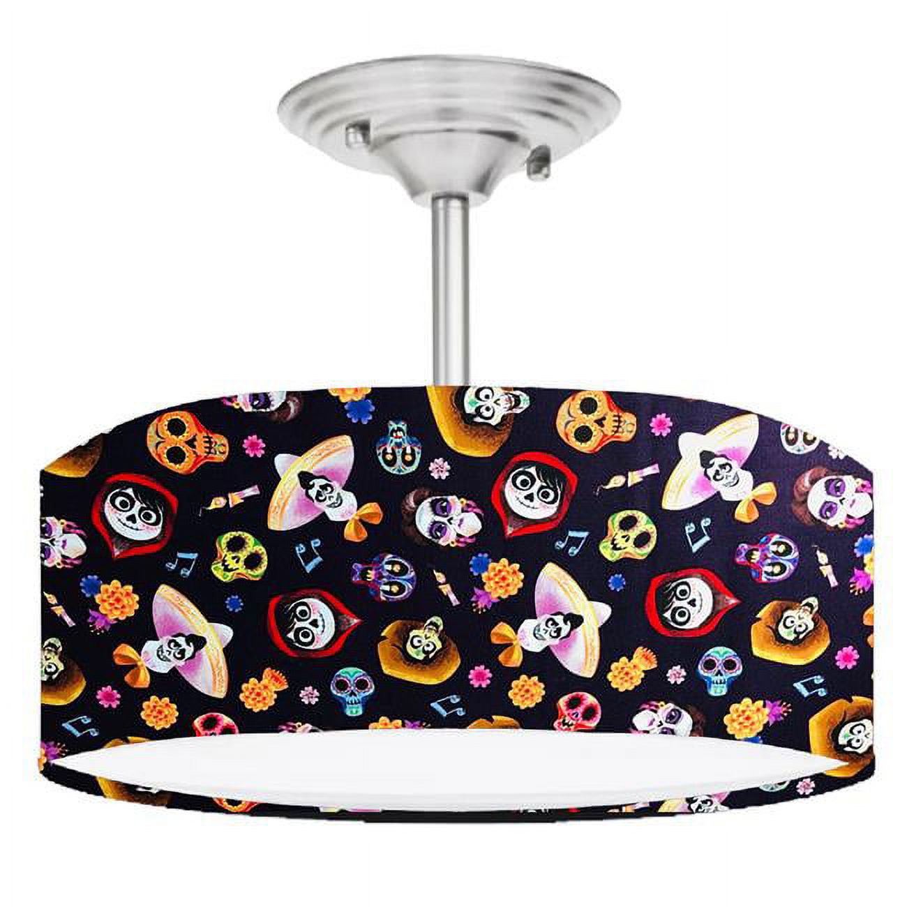 888 Cool Fans DR-0001058 Coco 2-Light Brushed Nickel Drum Style LED ...