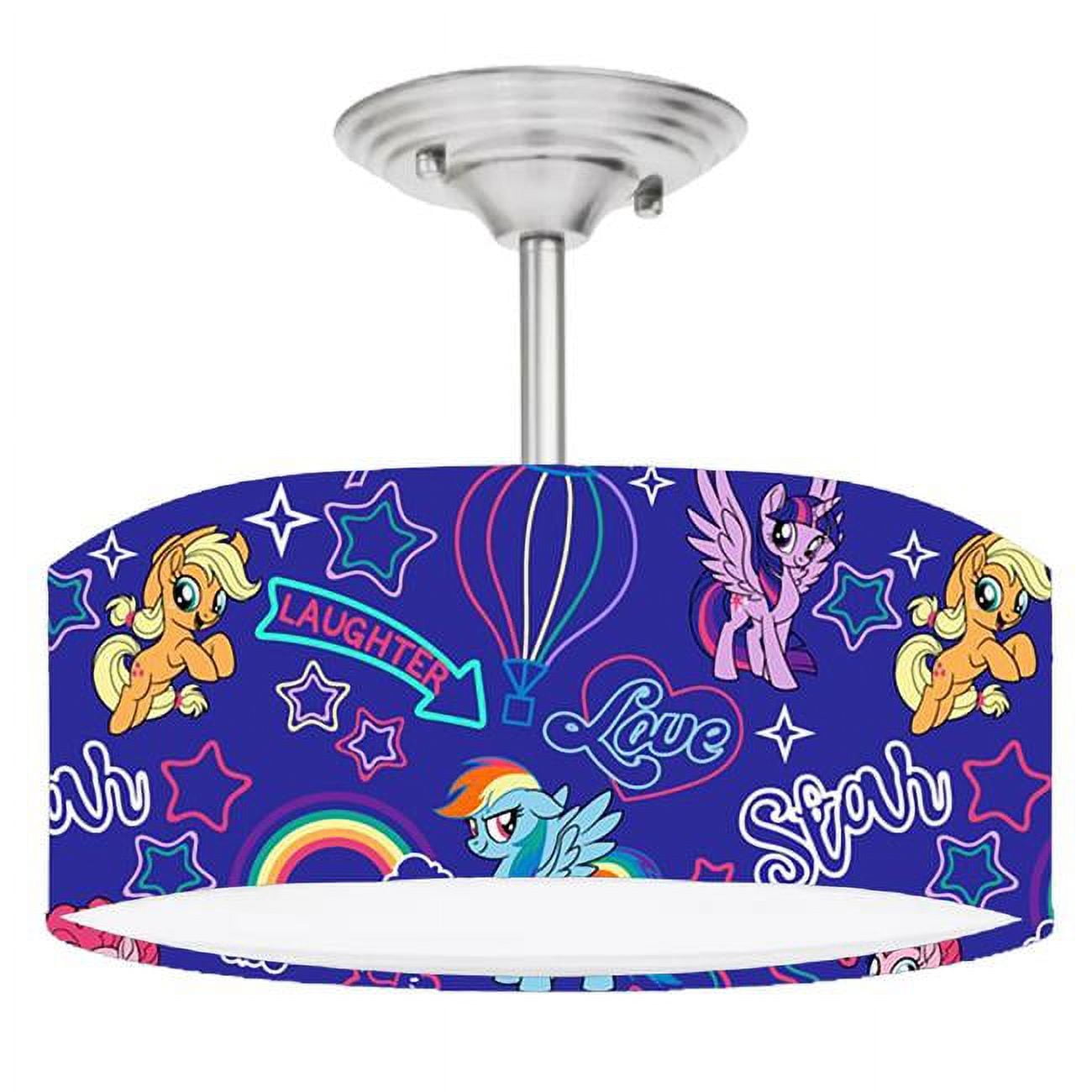 888 Cool Fans DR-0001062 MLP My Little Pony 2-Light Brushed Nickel Drum ...