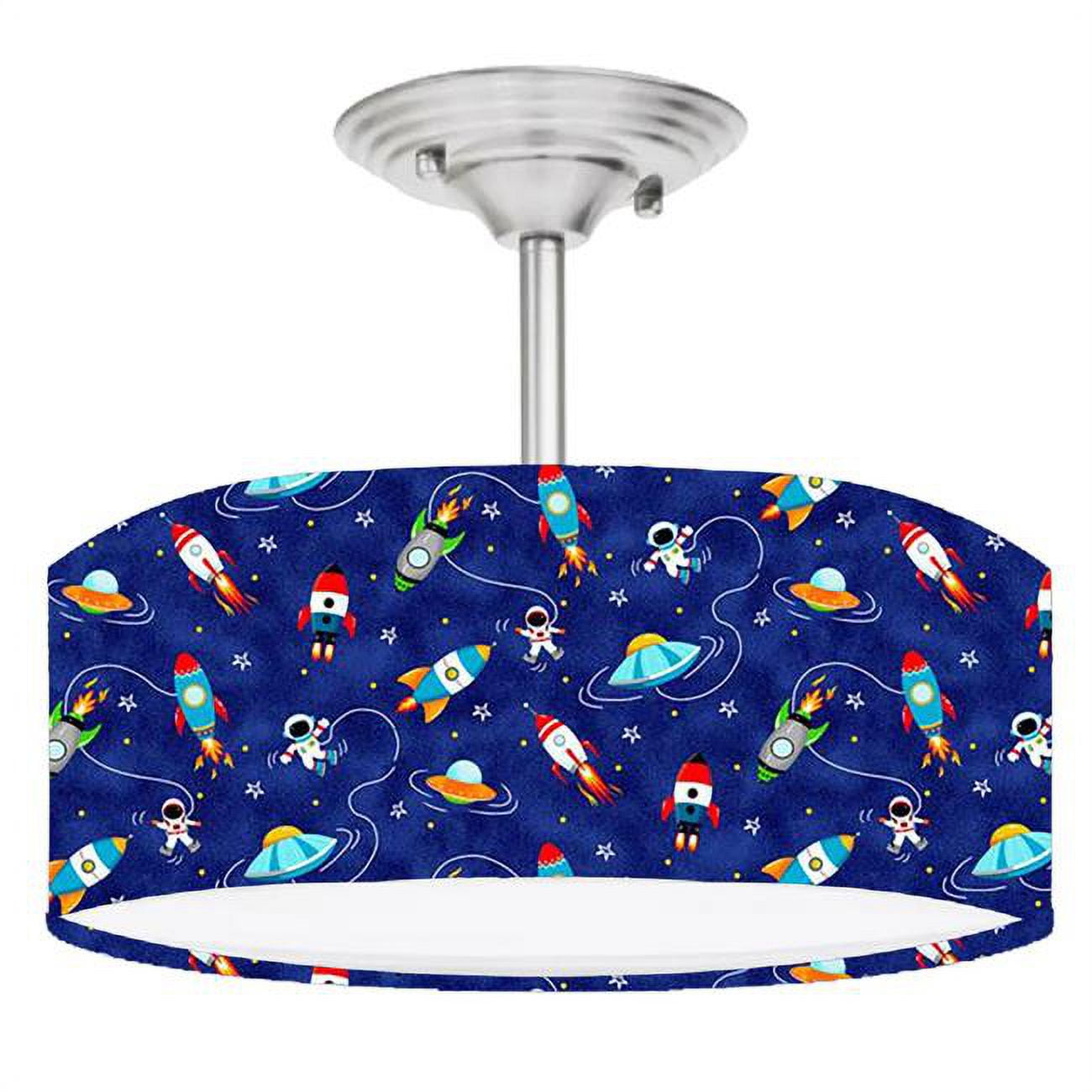 888 Cool Fans DR-0001065 Rocket Race Outer Space 2-Light Brushed Nickel ...