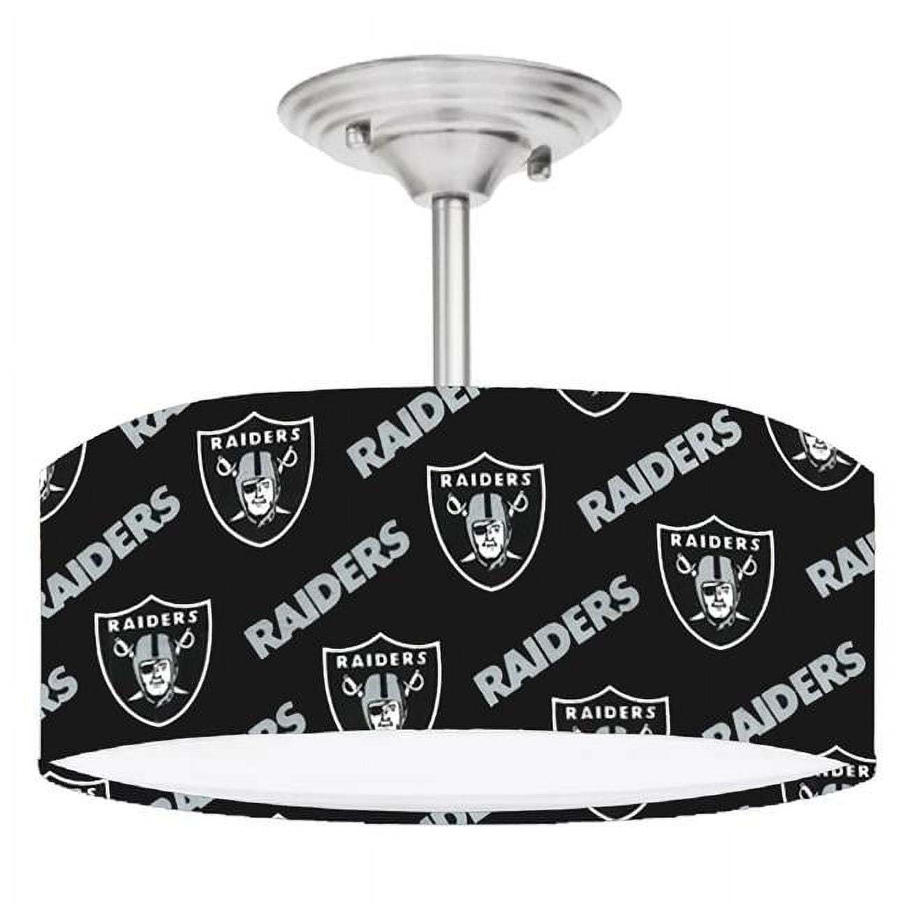 888 Cool Fans DR-0001075 Raiders NFL Football 2-Light Brushed Nickel ...
