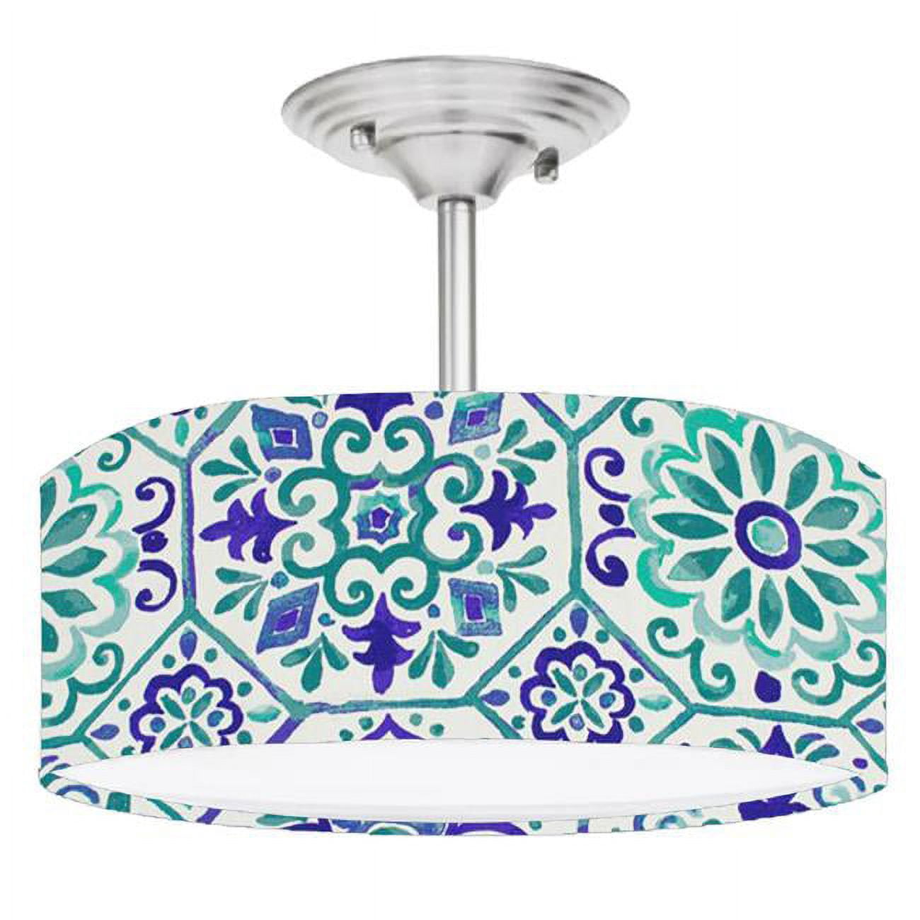 888 Cool Fans DR-0001080 Mediterrean Tile Look 2-Light Brushed Nickel ...