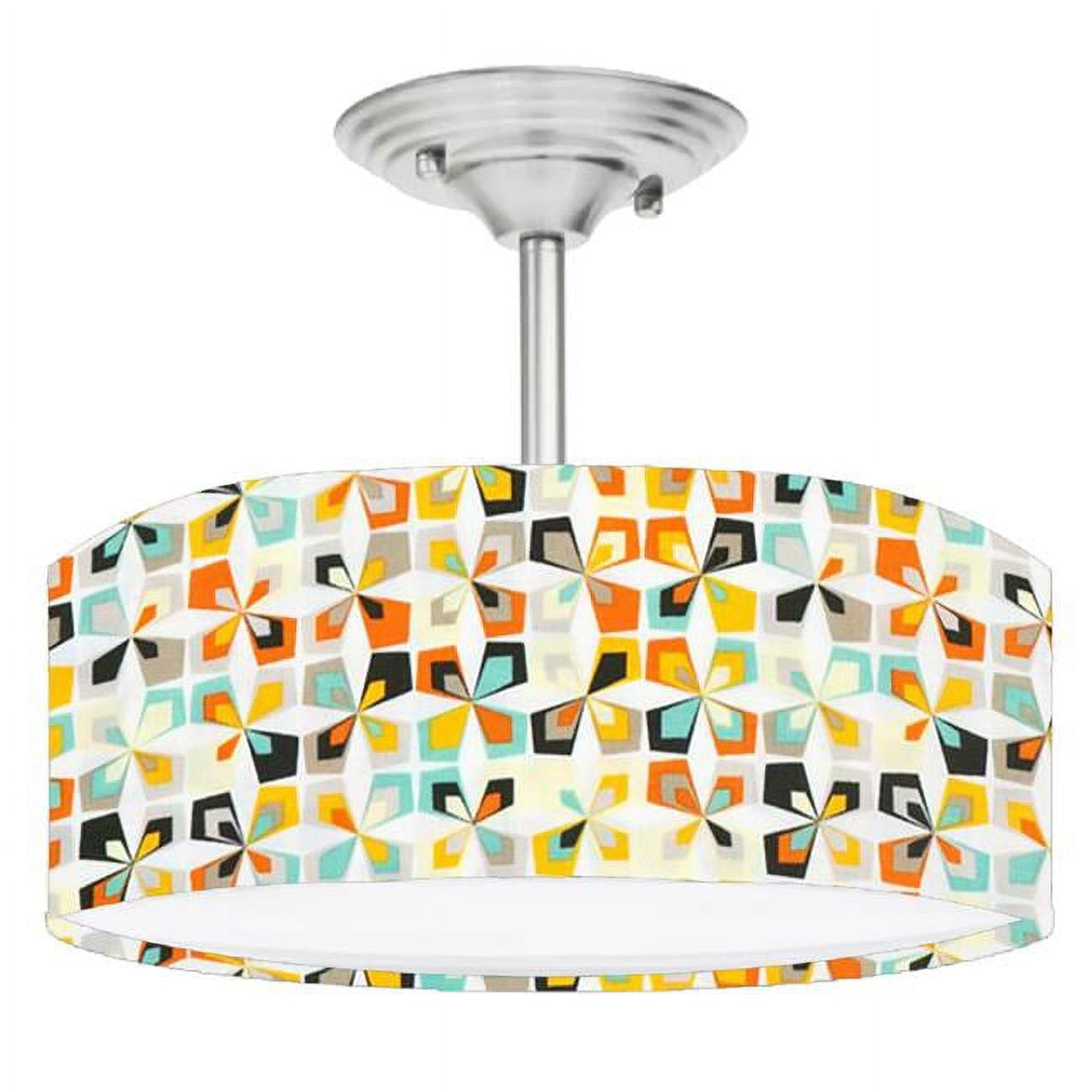 888 Cool Fans DR-0001085 MCM Mid Century Geometric Abstract 2-Light ...