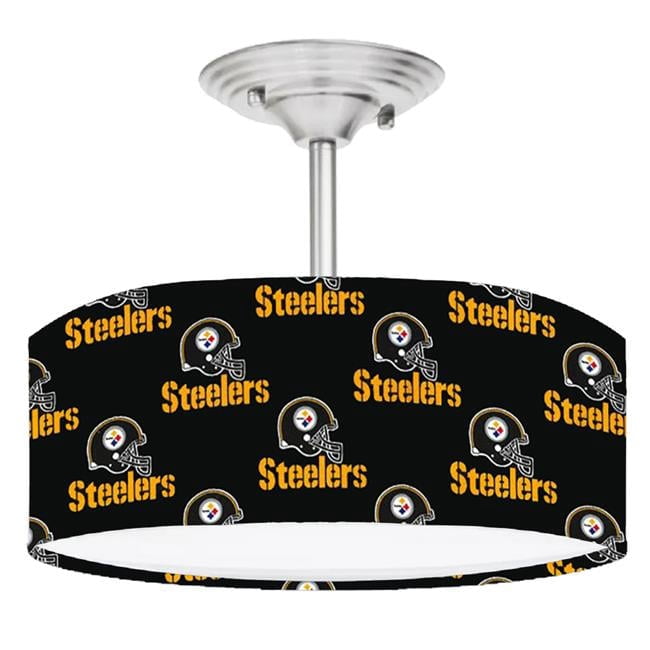 888 Cool Fans DR-0001101 Steelers NFL Football 2-Light Brushed Nickel ...
