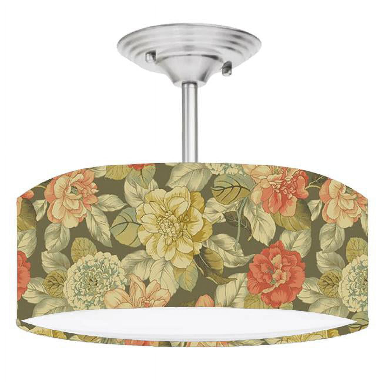 888 Cool Fans DR-0001135 Stunning Muted Floral Garden 2 Light Brushed ...