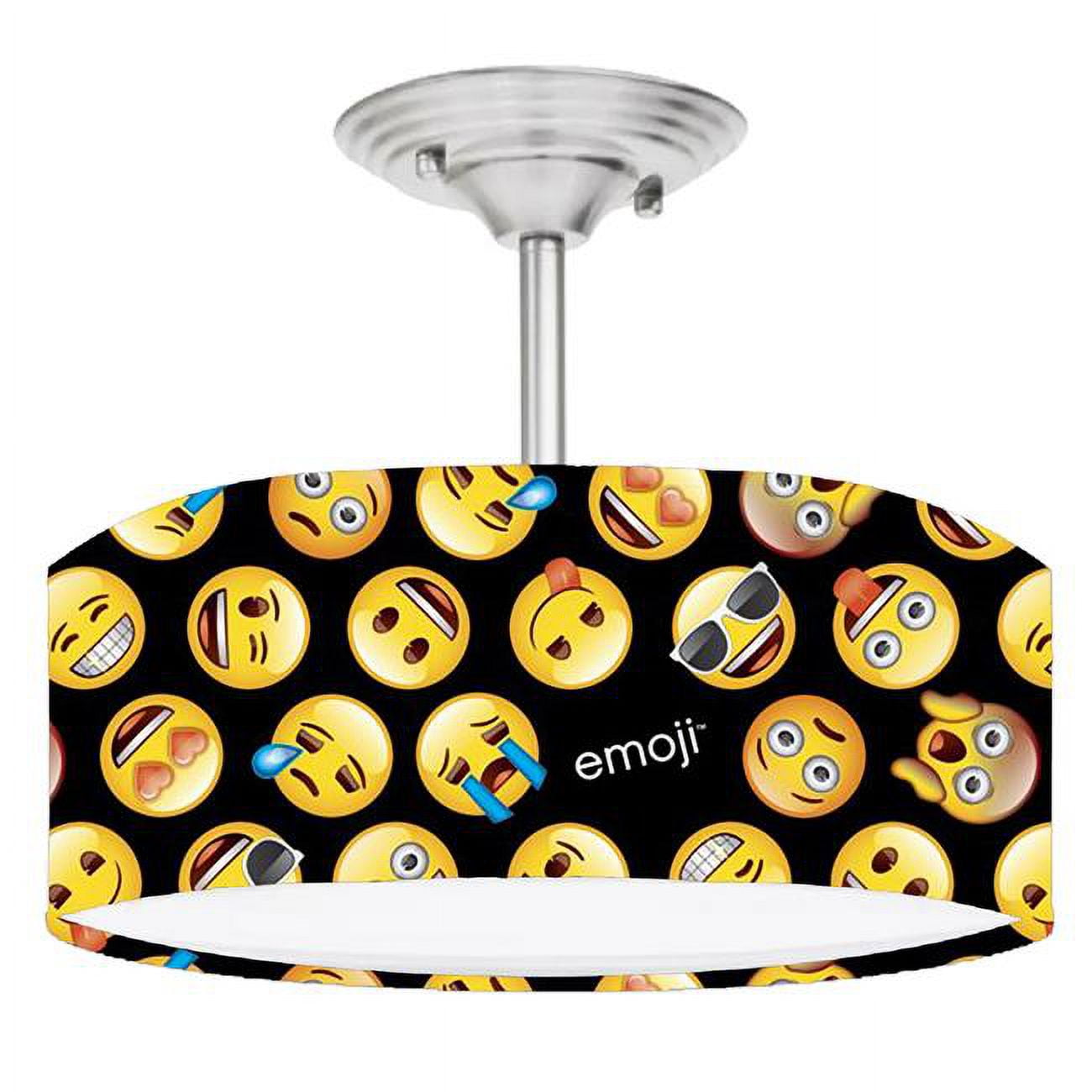 888 Cool Fans DR-0001149 Emoji 2-Light Brushed Nickel Drum Style LED ...