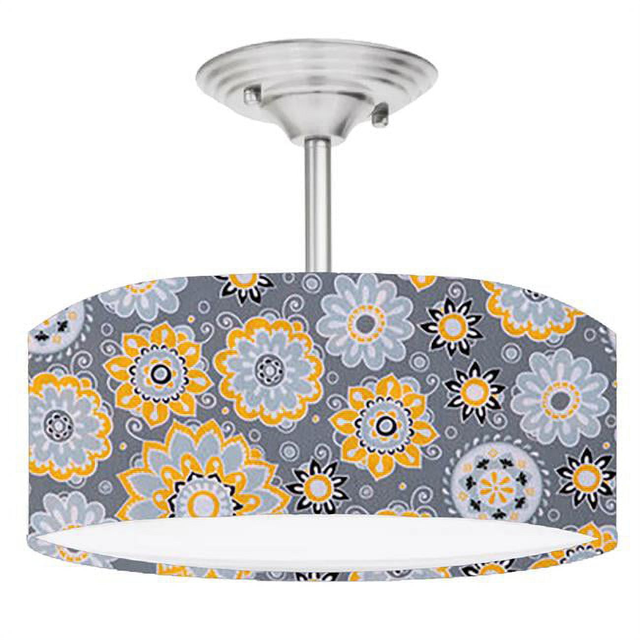 888 Cool Fans DR-0001158 Gray Orange Black MCM Floral 2-Light Brushed ...