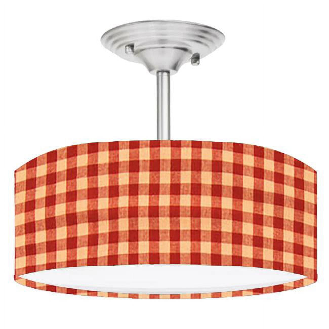 888 Cool Fans DR-0001159 Red Antique Buffalo Check 2-Light Brushed ...