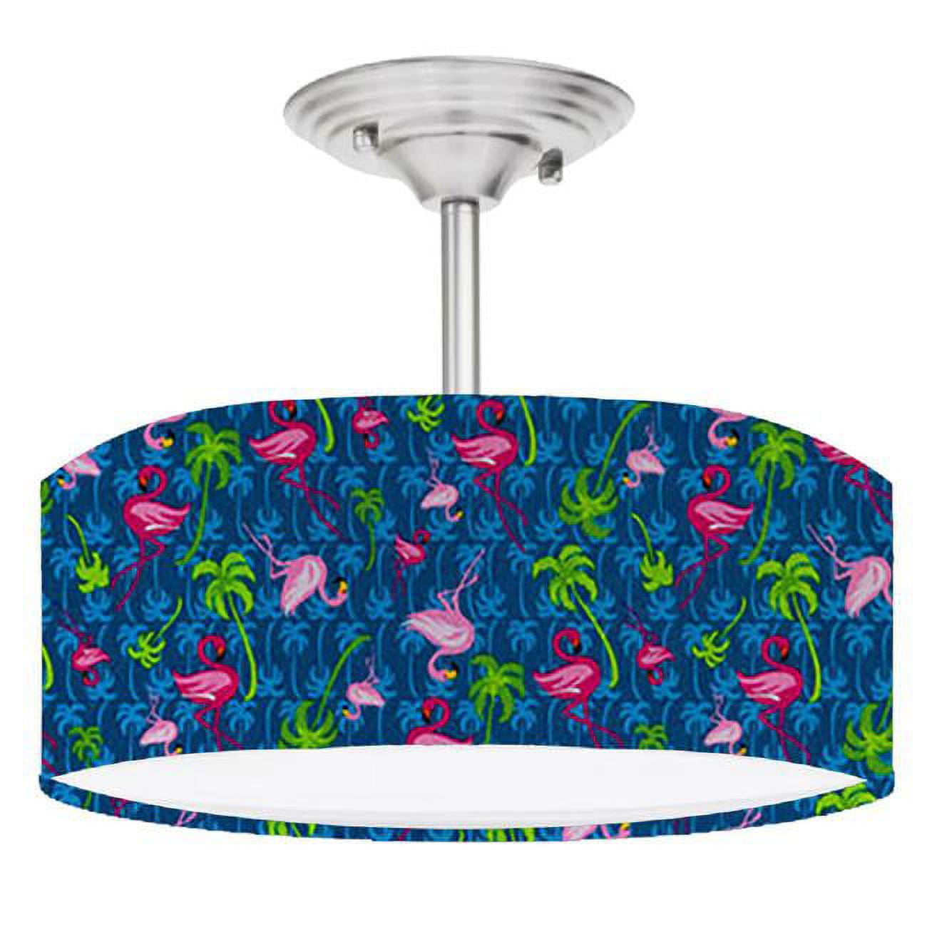 888 Cool Fans DR-0001195 Flamingo Tropical Paradise 2-Light Brushed ...