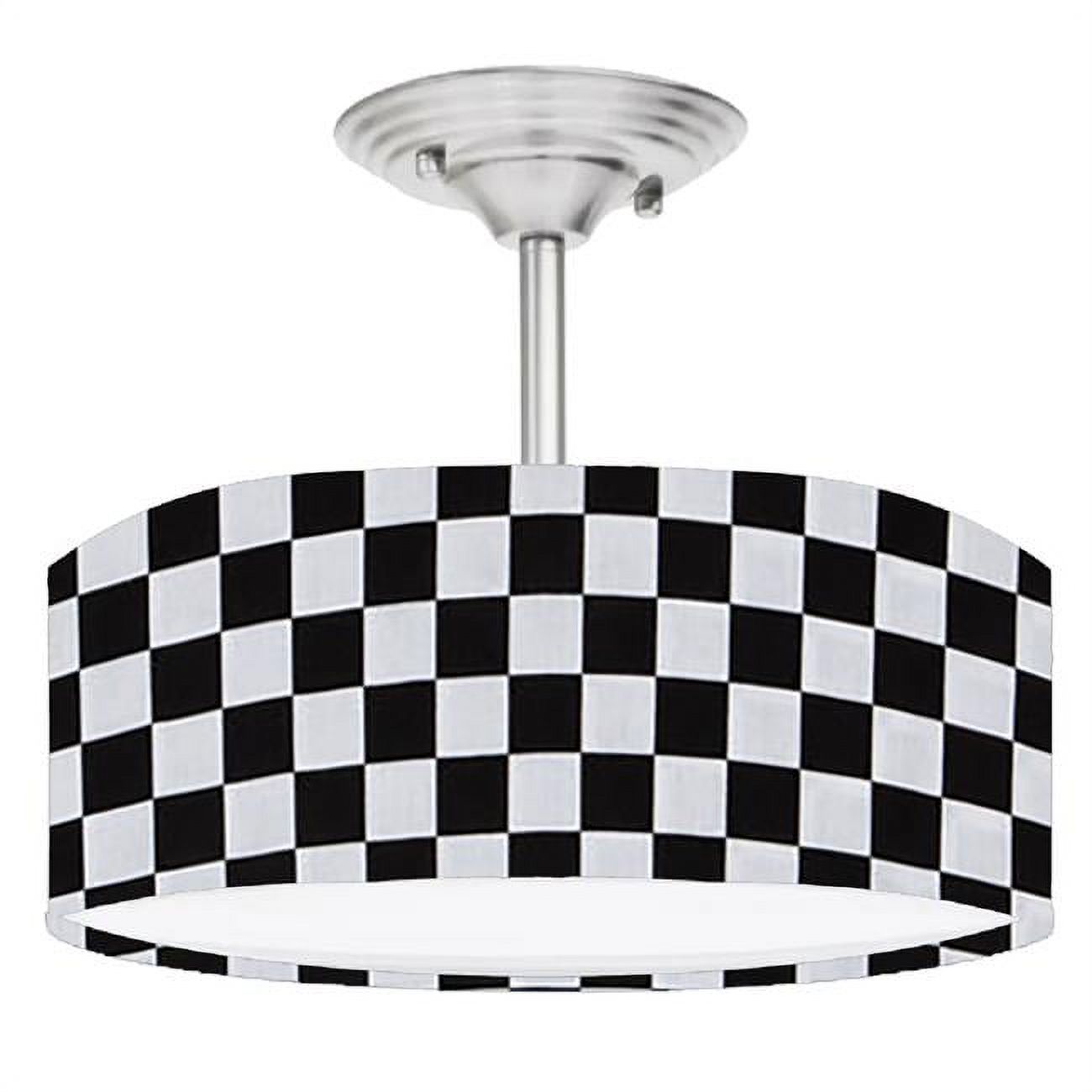 888 Cool Fans DR-0001217 Checkered Flag Racing 2-Light Brushed Nickel ...