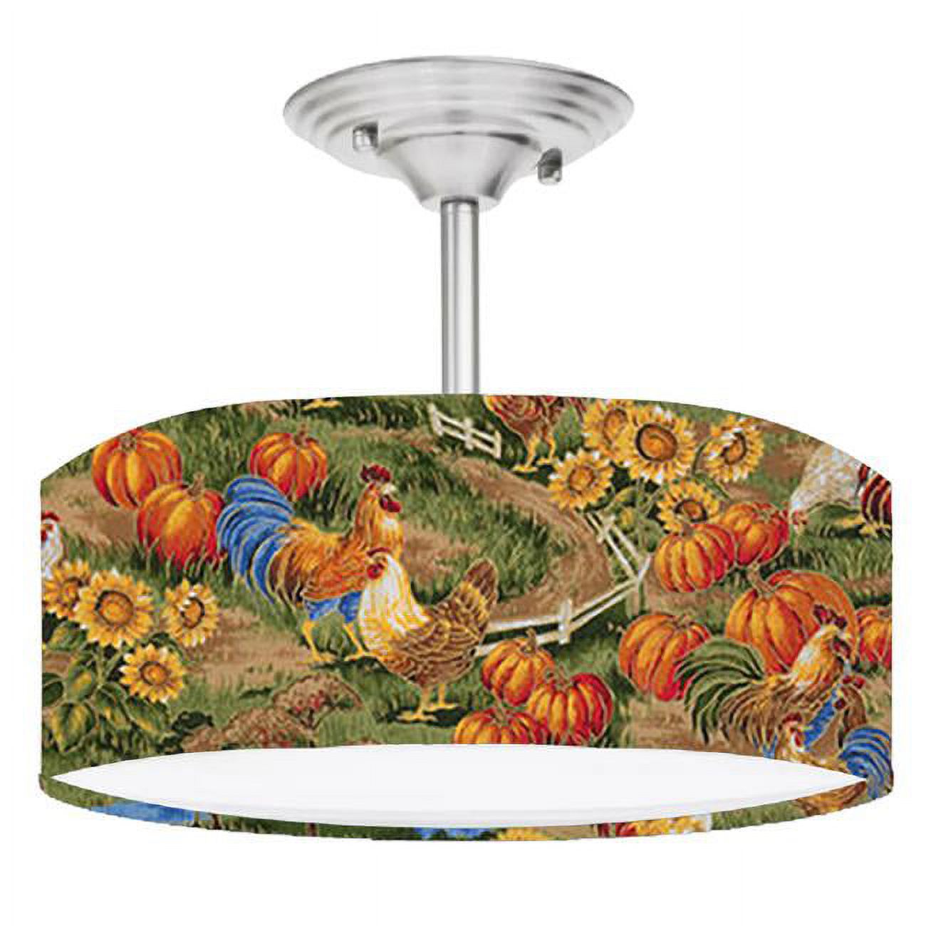 888 Cool Fans DR-0001230 Pumpkin & Chicken Farmhouse 2-Light Brushed ...