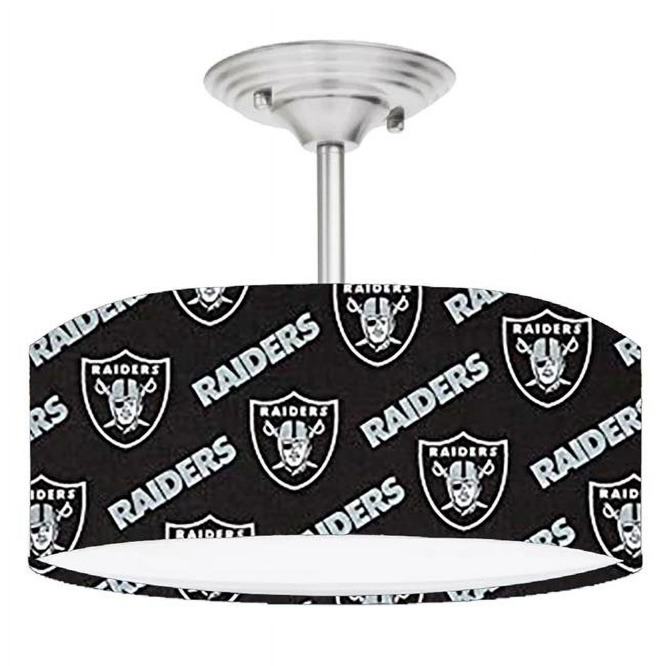 888 Cool Fans DR-0001343 Raiders NFL Football 2-Light Brushed Nickel ...