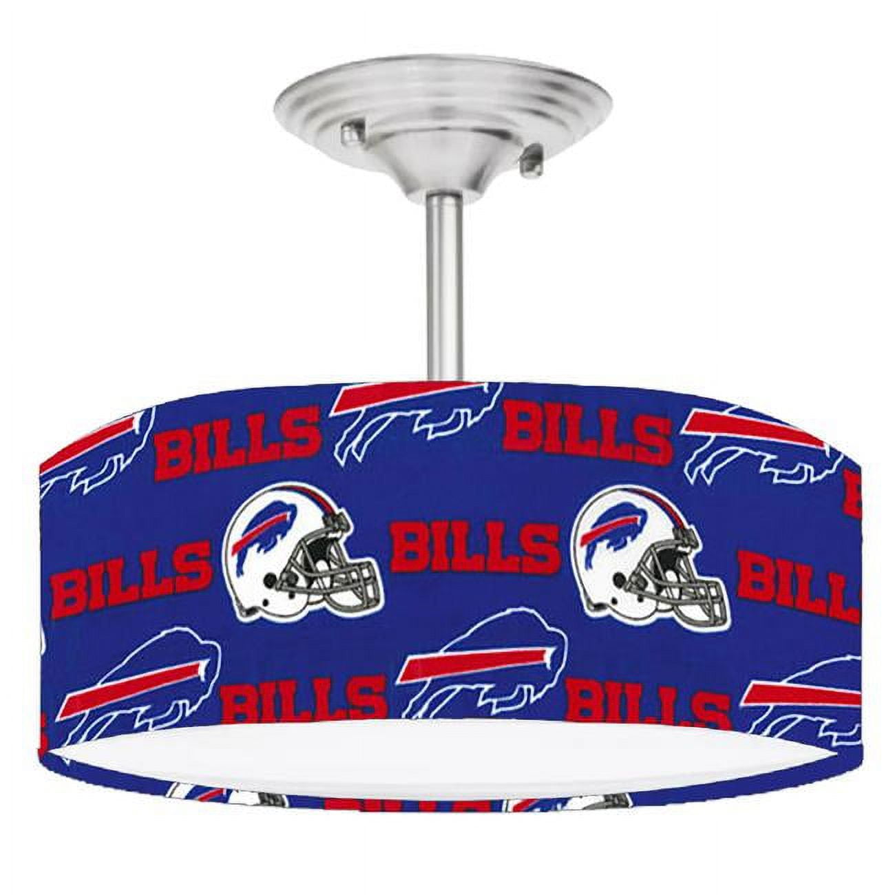 888 Cool Fans DR-0001352 Bills NFL Football 2 Light Brushed Nickel Drum ...