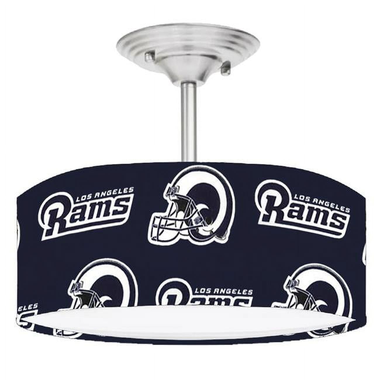888 Cool Fans DR-0001364 Rams NFL Football 2-Light Brushed Nickel Drum ...