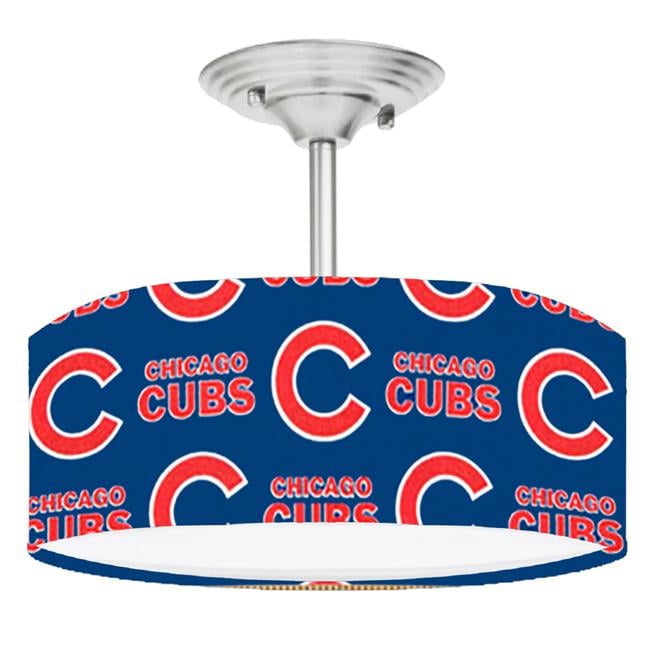 888 Cool Fans DR-0001373 Cubs MLB Baseball 2 Light Brushed Nickel Drum ...