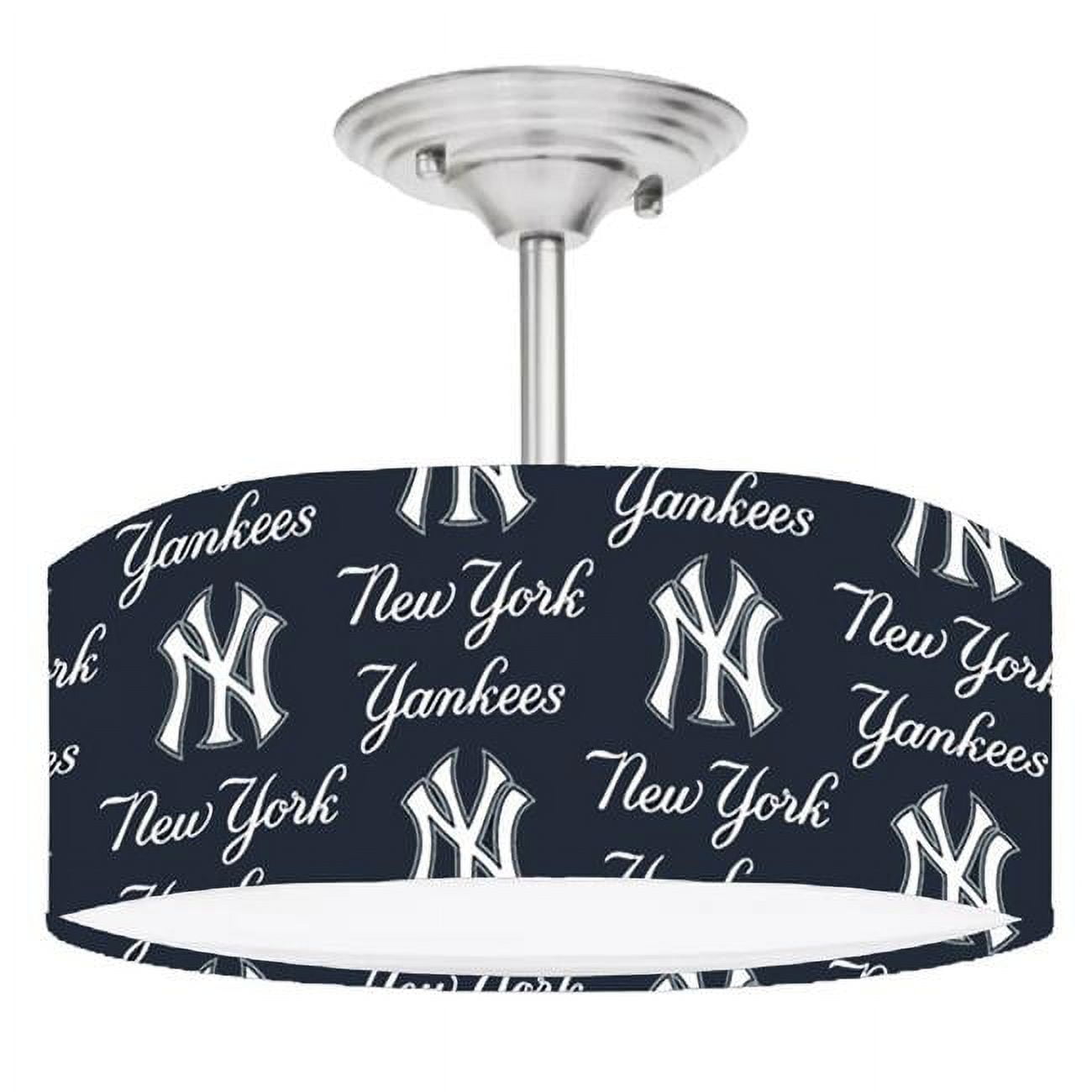 888 Cool Fans DR-0001381 Yankees MLB Baseball 2-Light Brushed Nickel ...