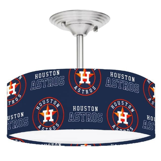 888 Cool Fans DR-0001387 Astros MLB Baseball 2-Light Brushed Nickel ...