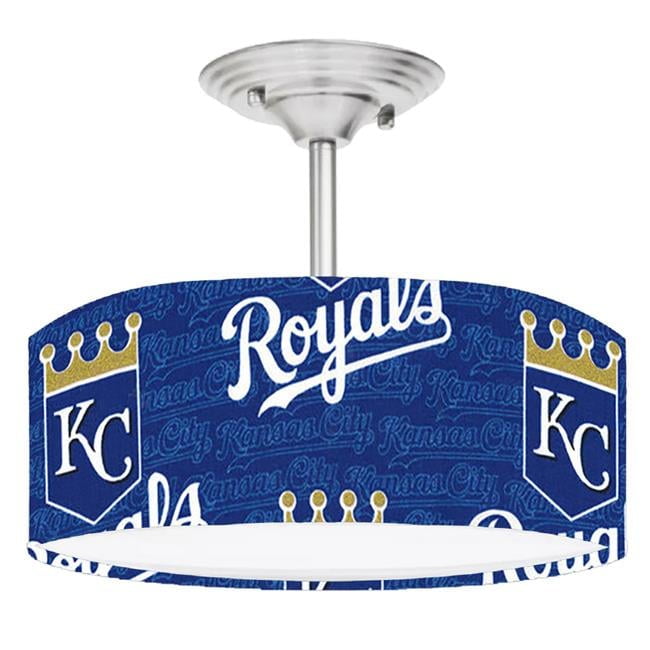 888 Cool Fans DR-0001390 Royals MLB Baseball 2-Light Brushed Nickel ...