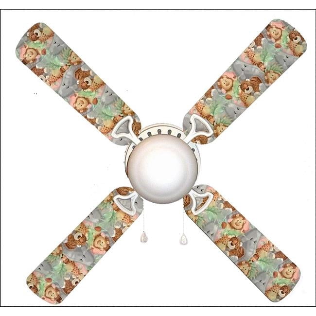 888 Cool Fans F42-0001055 42 in. Jungle Babies Baby Nursery 4-Blades ...