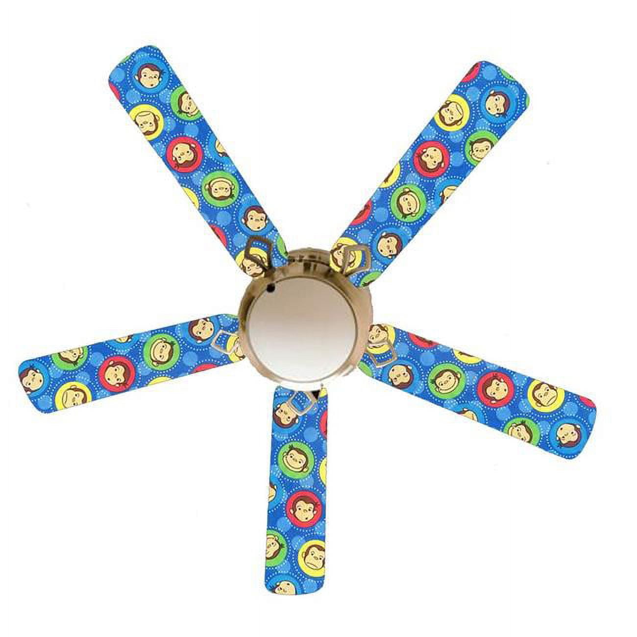 888 Cool Fans F52-0001025 52 in. Curious George Monkey Play 5-Blades ...
