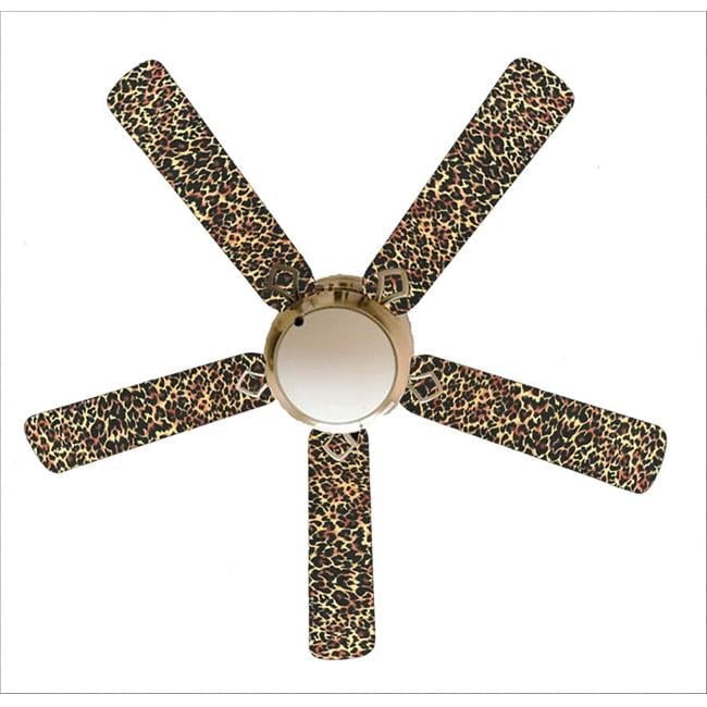 888 Cool Fans F52-0001058 52 in. Leopard Animal Print 5-Blades White ...