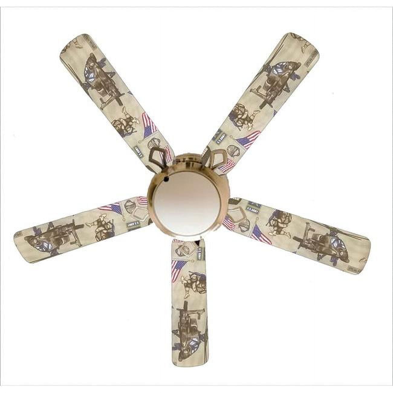 888 Cool Fans F52-0001069 52 in. Military U.S. Army 5-Blades White ...